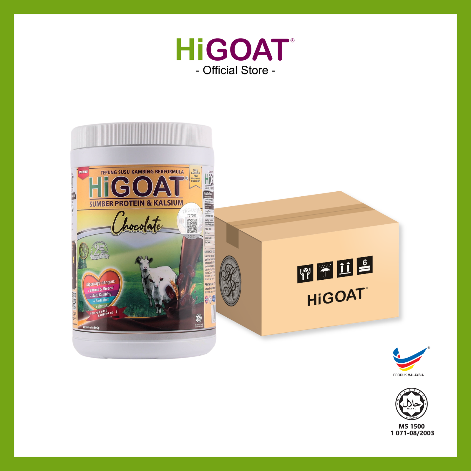 HiGOAT Chocolate with Dates and Barley Malt (1 Carton/15 Bottles) – HiGOAT